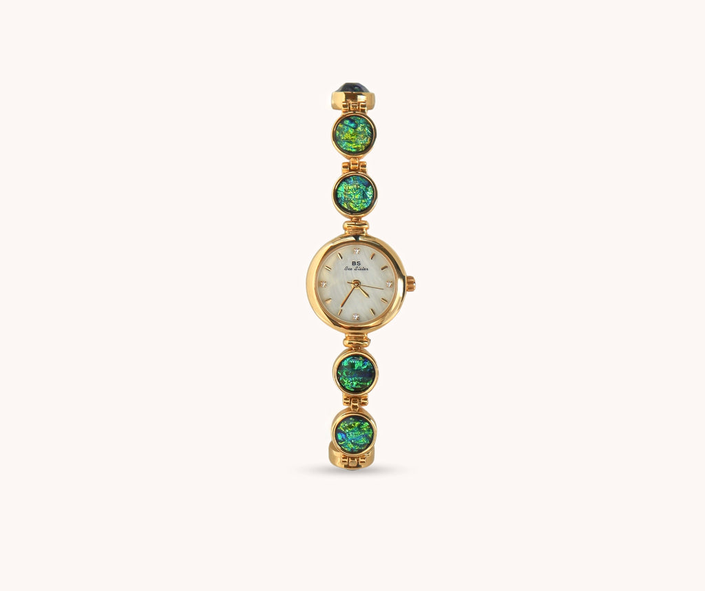 Vintage Emerald Gold-Toned Watch – Antiqlux
